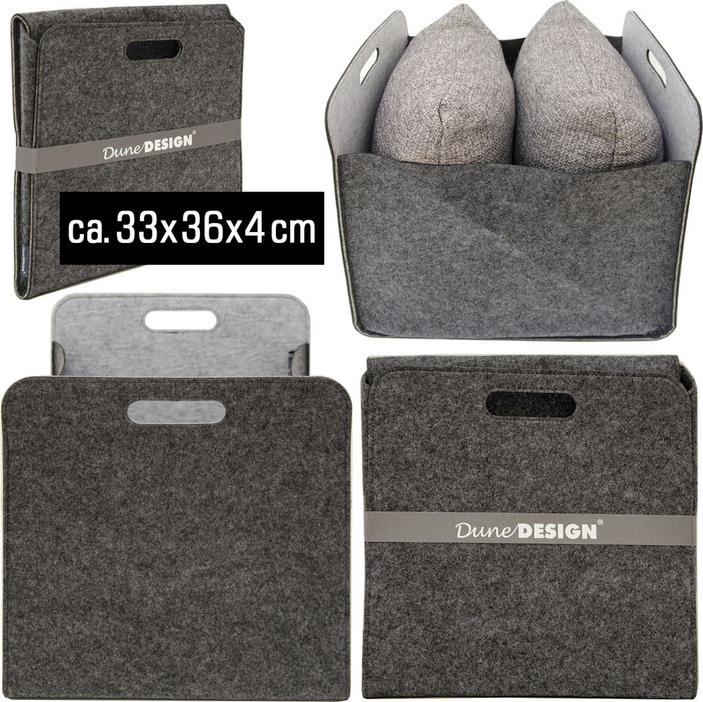 Úložný box sada 4 kostek z plsti šedé barvy | Kaufland.cz