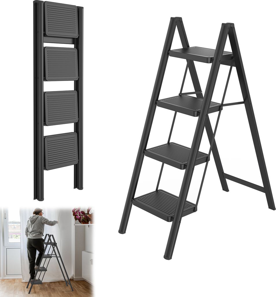 LARS360 Alu Leiter 4 Stufen Klappleiter | Kaufland.de