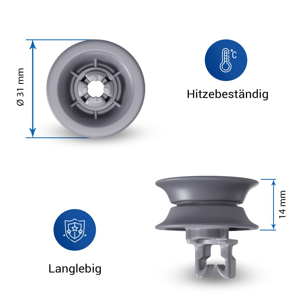 Rollen 4x passend wie Bosch 00611666 00165313 | Kaufland.de