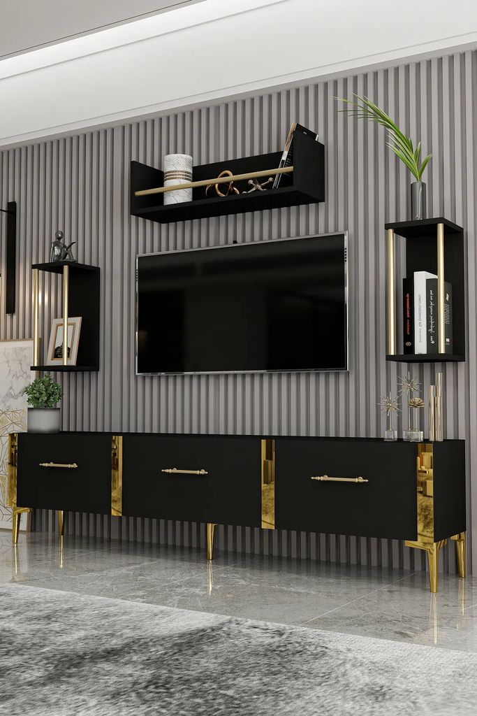 Fabelhafte Tvschrank Gold Schwarz Bild