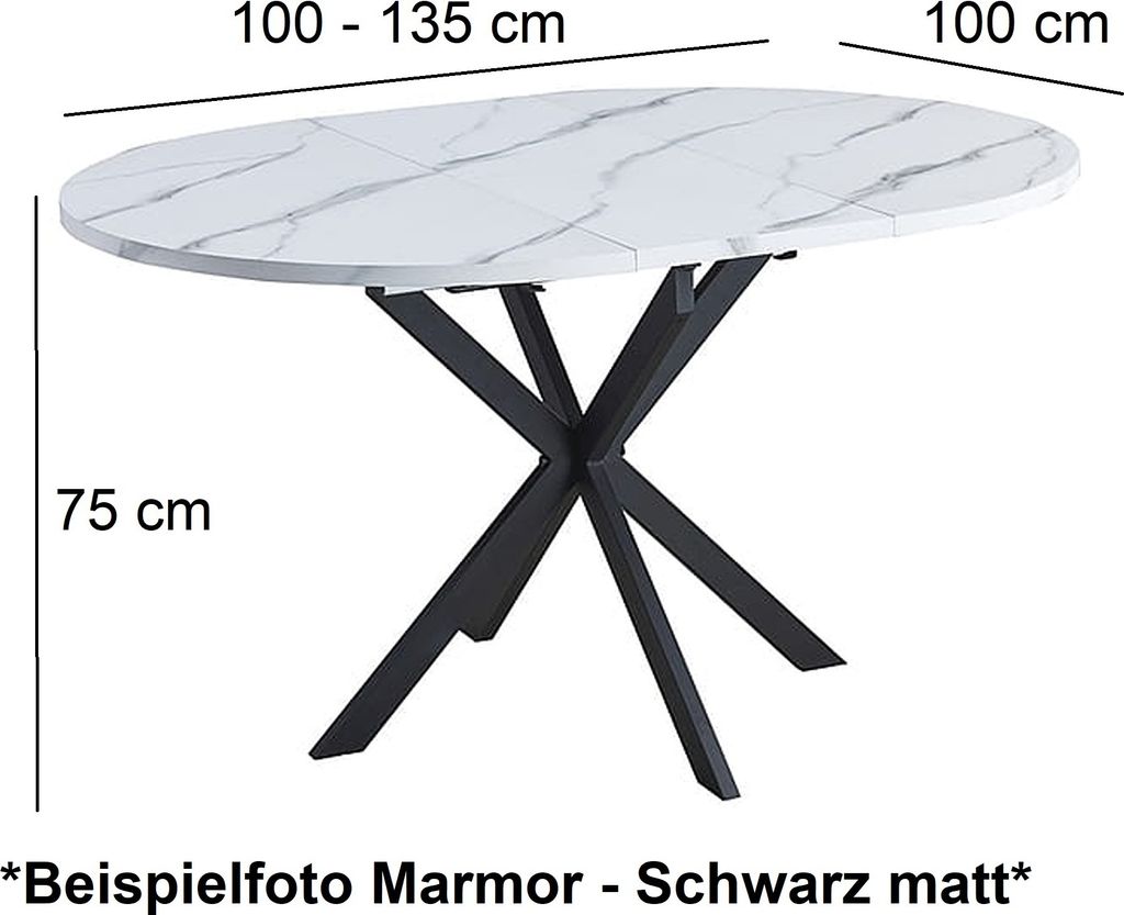 Design Esstisch rund GO-111 ausziehbar Tisch | Kaufland.de