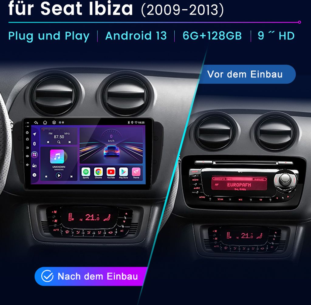 6+128G Für Seat Ibiza IV 6J 2009-2013 Android | Kaufland.cz