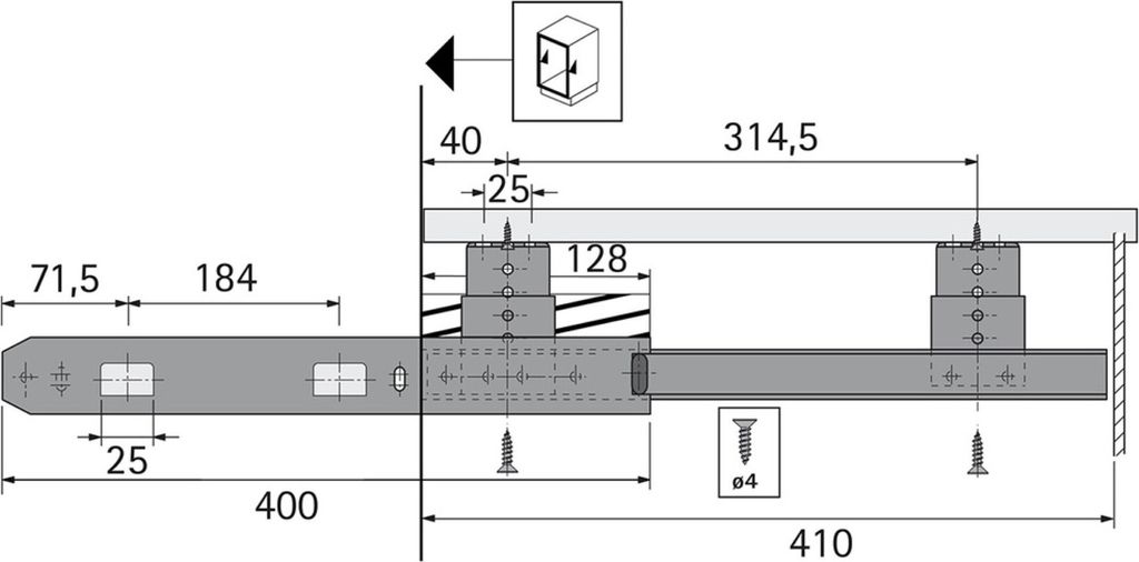 Hettich Tastaturauszug KA 3434/400 400 mm, | Kaufland.de