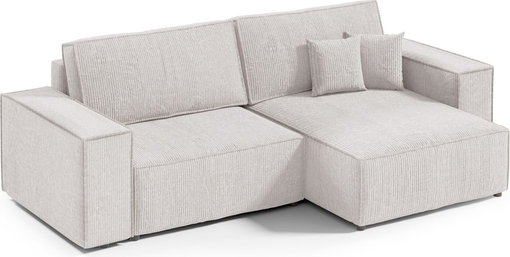 Intenso Ecksofa mit Schlaffunktion Poso Mini, Hellgrau