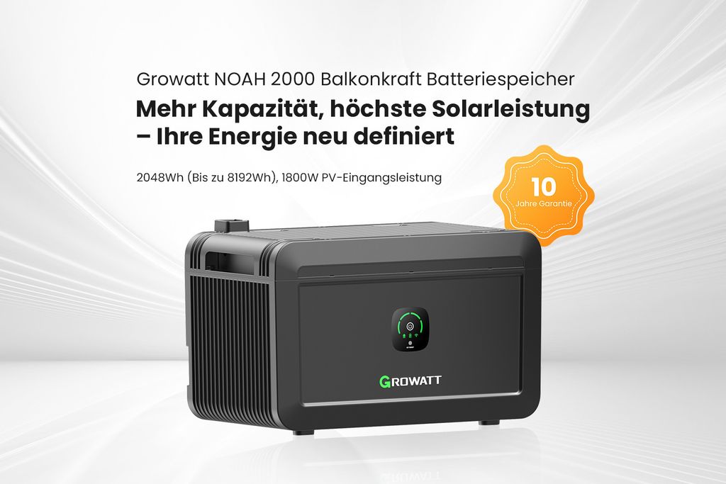 Balkonkraftwerk Speicher 2048Wh Growatt NOAH | Kaufland.de