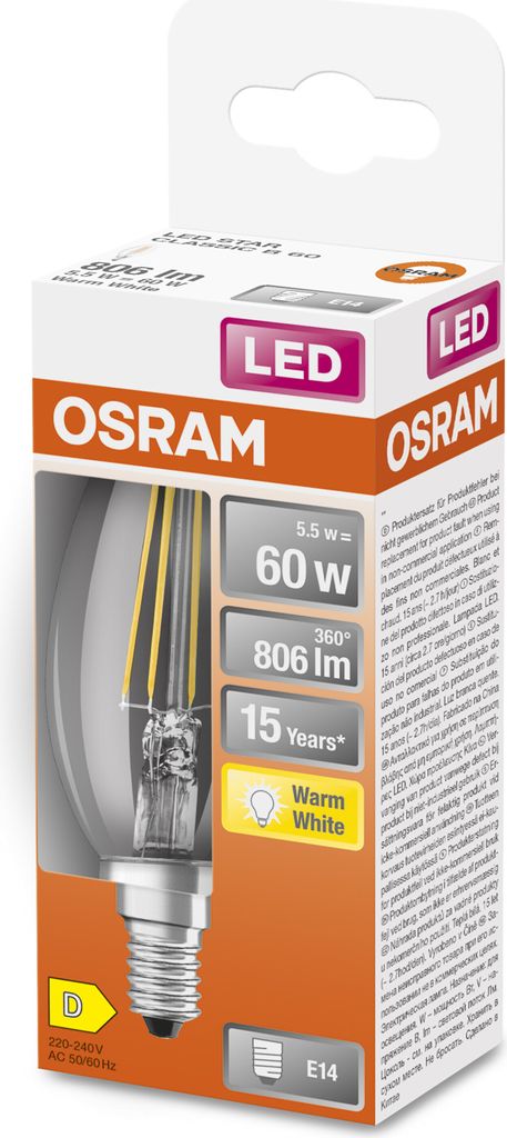 OSRAM Žárovka LED s paticí E14, tvar svíčky, | Kaufland.cz