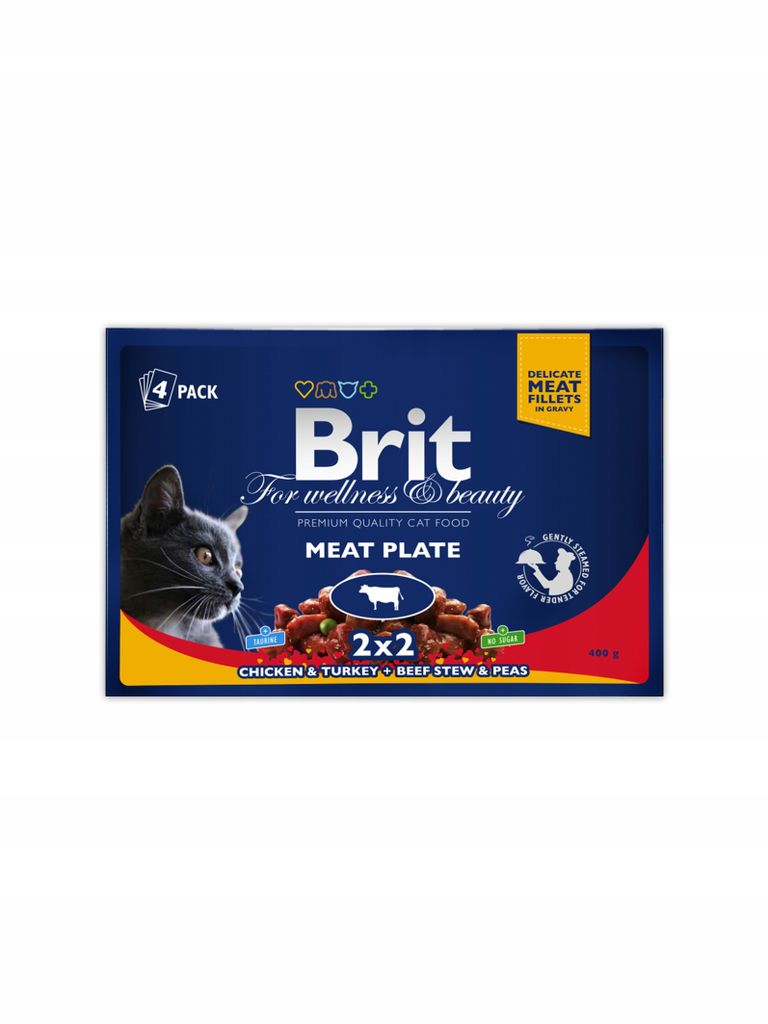 Brit Premium Cat Adult Meat Plate sachets 4x100g