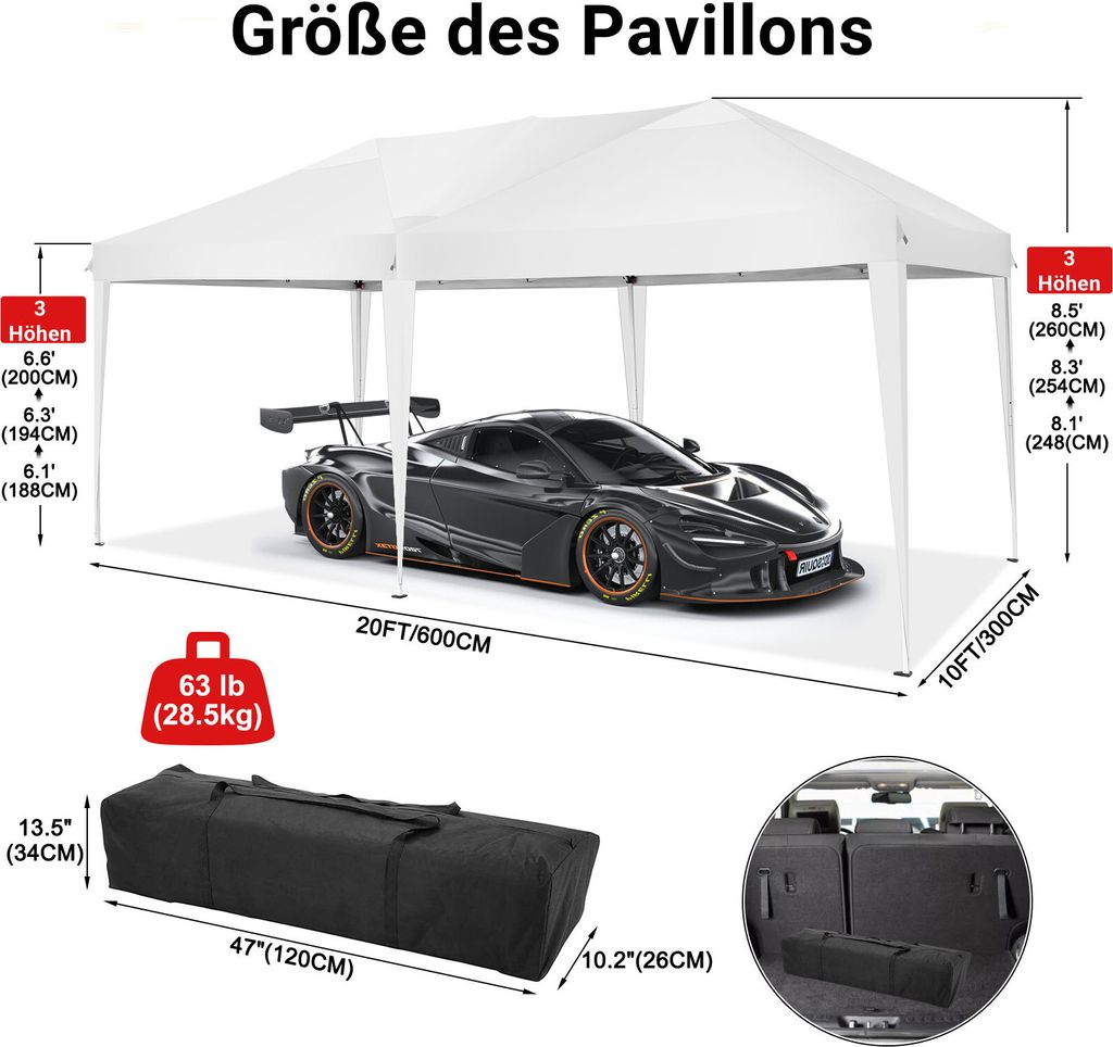 Pavillon 3x6m, Festzelt Faltpavillon | Kaufland.de