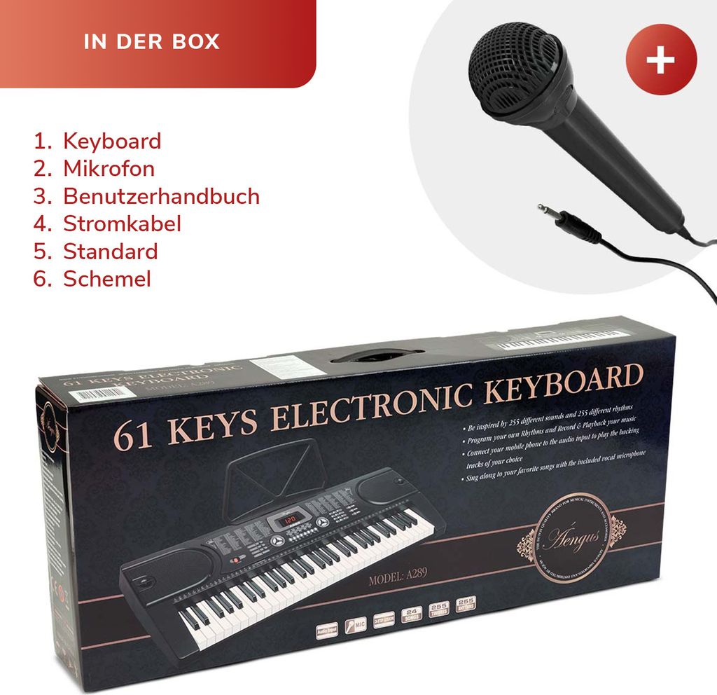 Áengus Keyboard 61 kláves, sada s | Kaufland.sk