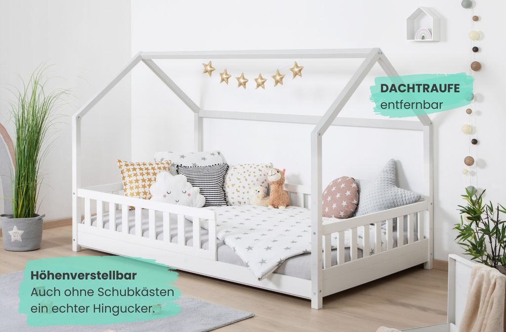 TiCAA Kinderbett Hausbett "Kay" 90x200 inkl. | Kaufland.de