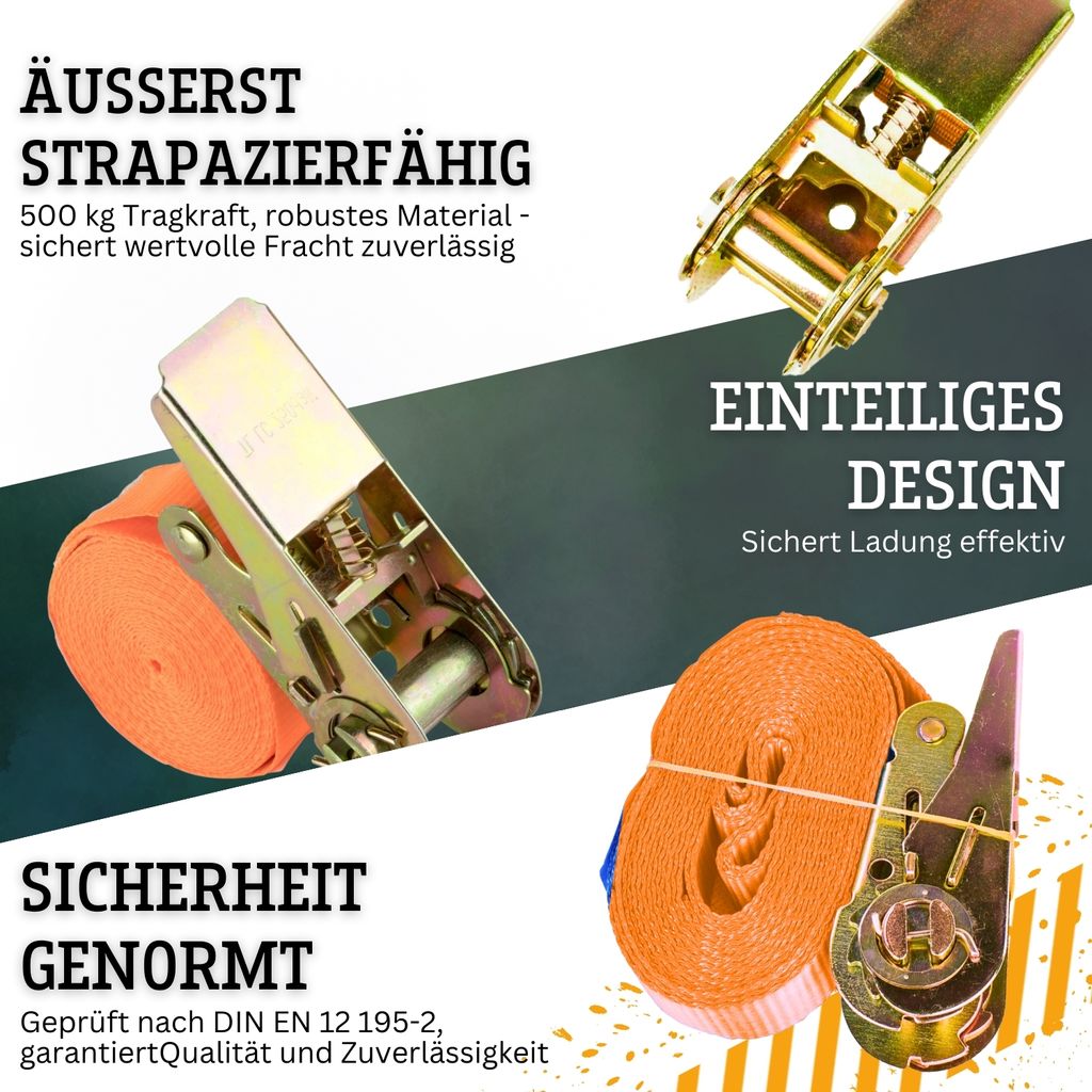 Safetytex 2x Spanngurt einteilig 6m lang 25mm | Kaufland.de