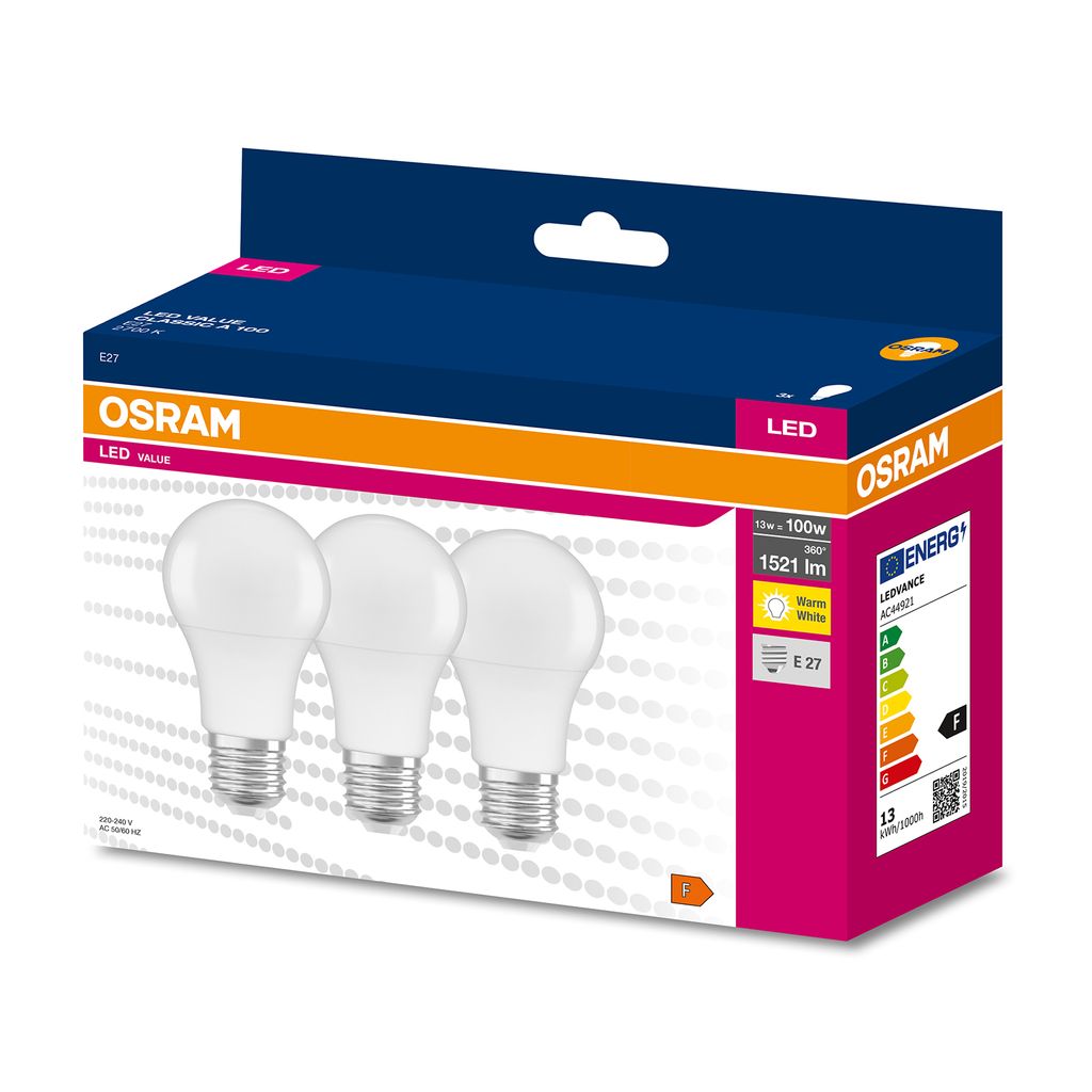 3 balenia žiaroviek OSRAM LED VALUE CLASSIC A | Kaufland.sk