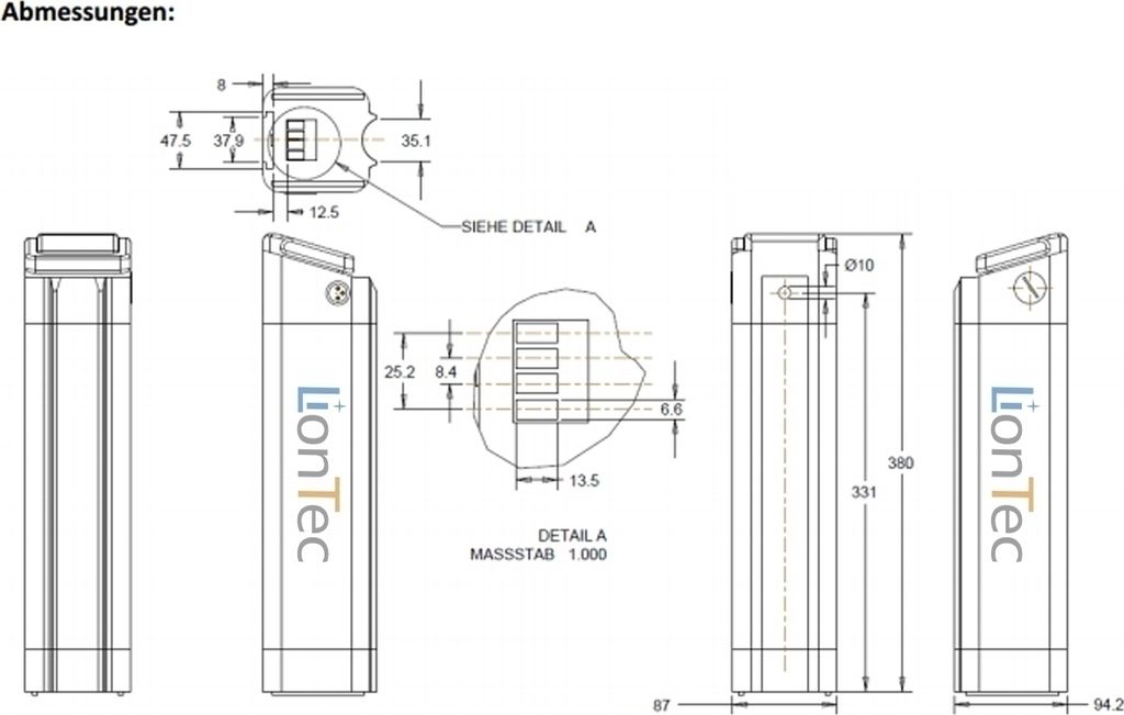 LionTec 24V (26V) E-Bike Ersatzakku 10 Ah für | Kaufland.de