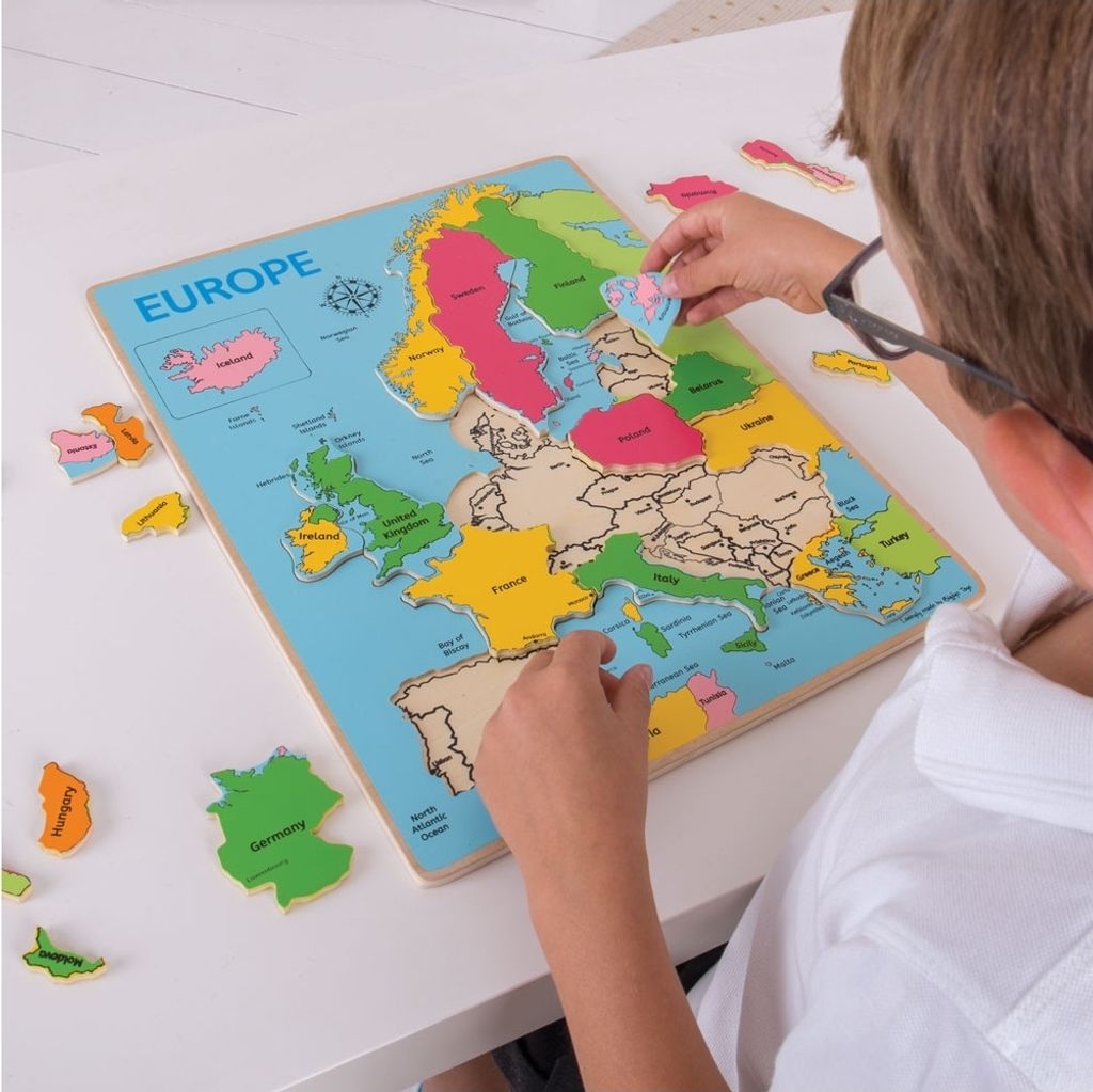 Bigjigs Toys Drevené puzzle Mapa Európy 25 | Kaufland.sk