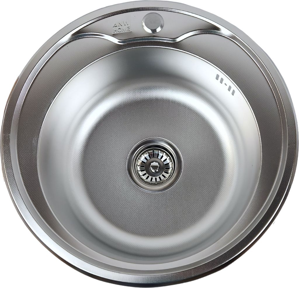 ANW HOME Spülbecken Küche Rund Ø49 x16 cm Mikro Decor mit