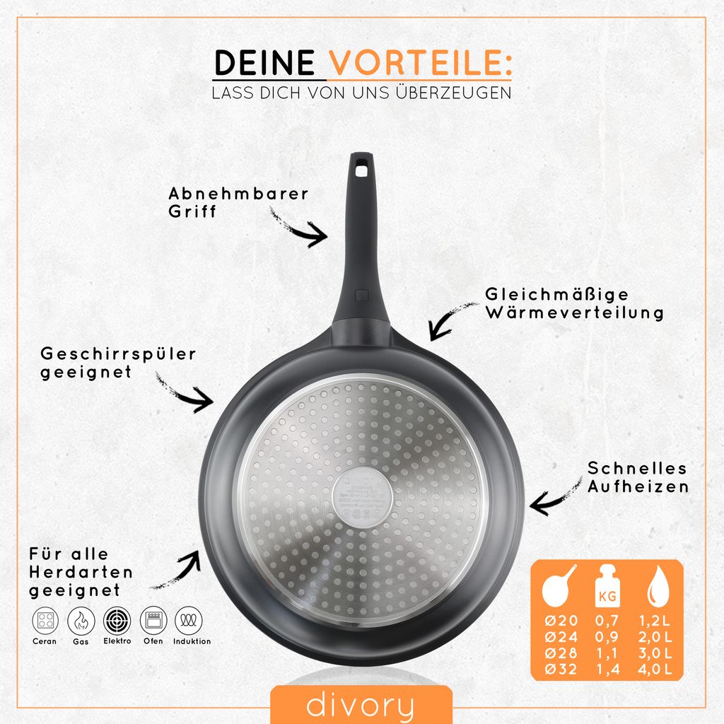 DIVORY große Pfanne 32cm I Abnehmbarer Griff, | Kaufland.de