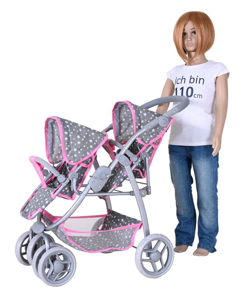 Zwillingspuppenwagen Milo - Star grey | Kaufland.de