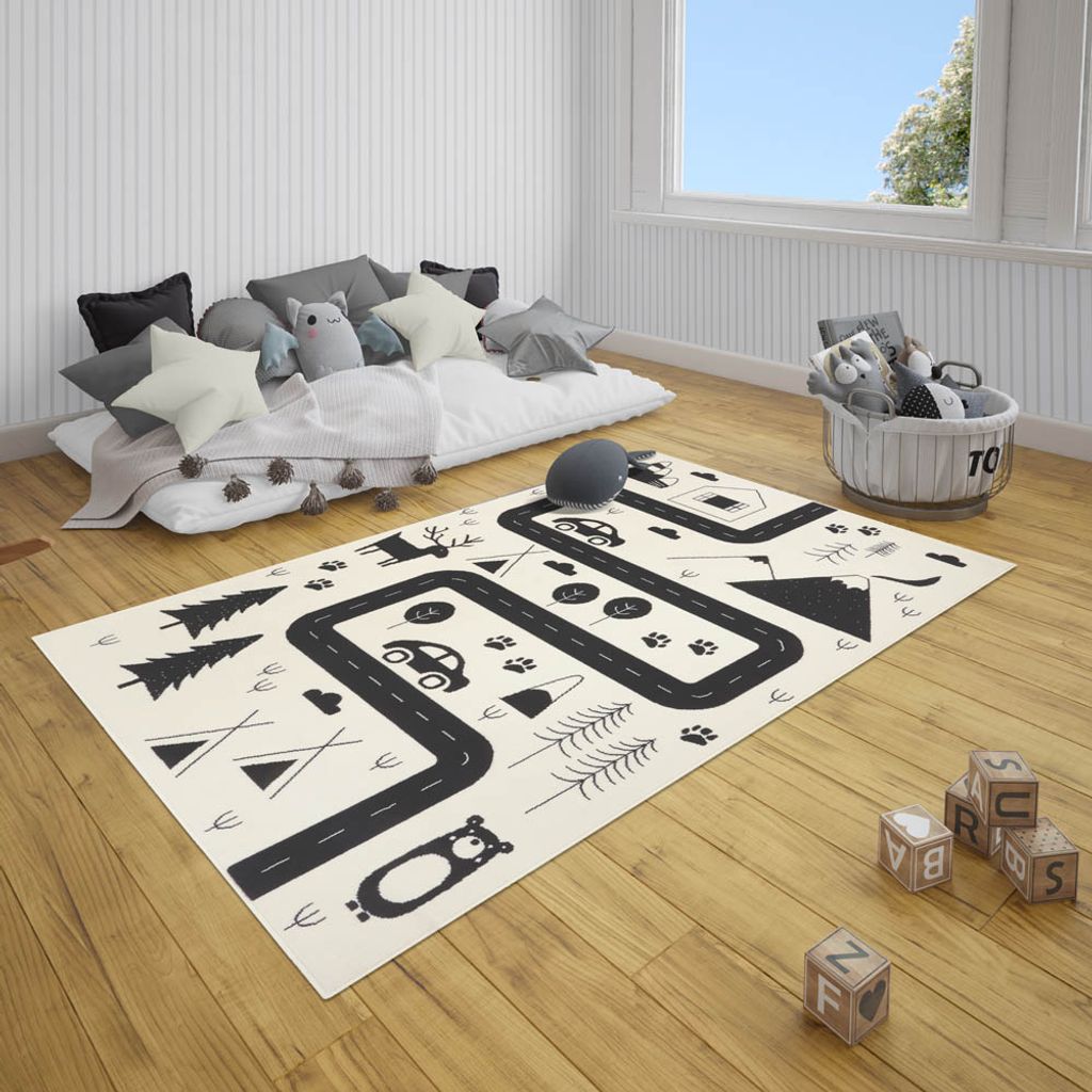 Kinderteppich Kurzflor Avenue Straße Creme | Kaufland.de