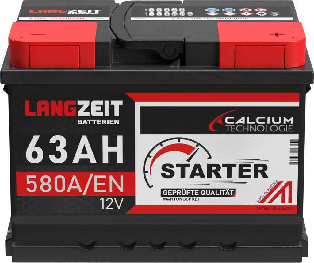 LANGZEIT Autobatterie 63AH 12V 580AEN ersetzt | Kaufland.de