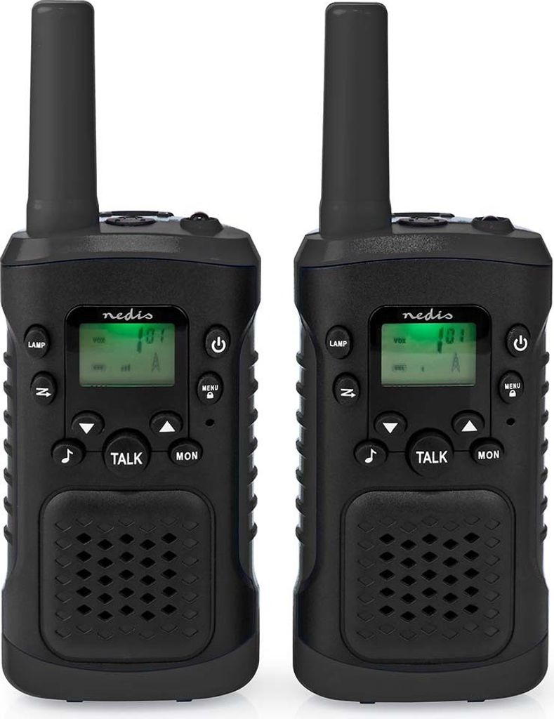Nedis Walkie-Talkie-Set, Schwarz, 2er Set mit Kopfhörern, 6