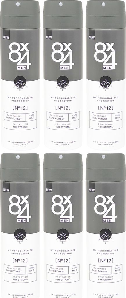 6x 8x4 Men Deodorant DARK FOREST 150ml 48h Deospray milde