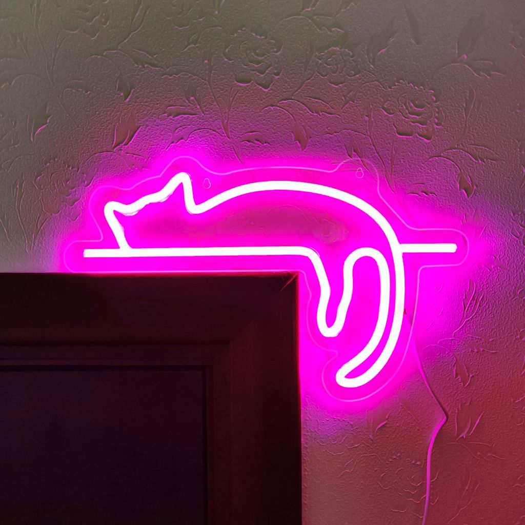 Katze Zimmer Deko, Neon Wandleuchte Led Wand Deko Neon