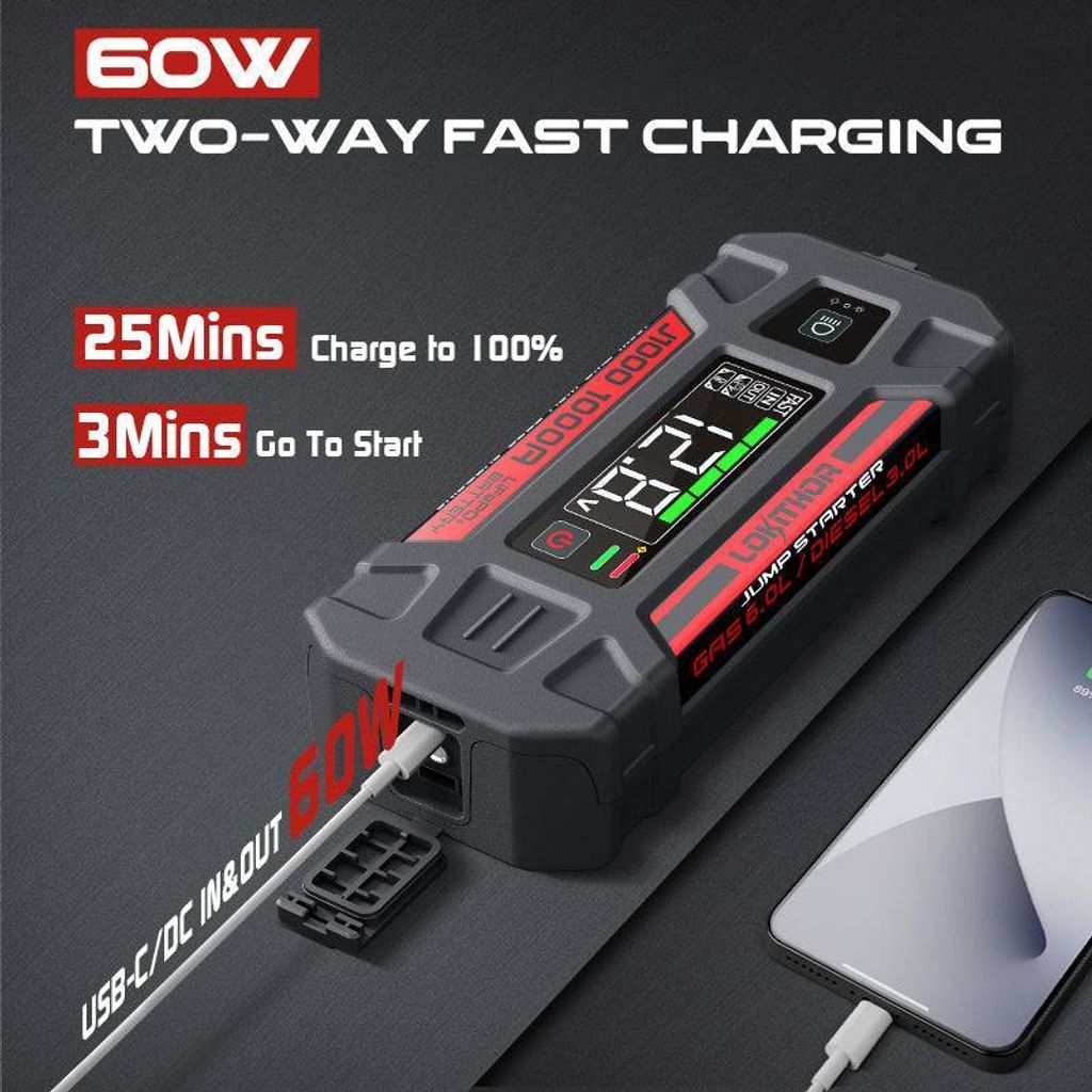 Starthilfe Lokithor J1000, 1000A, 12V, 26Wh | Kaufland.de