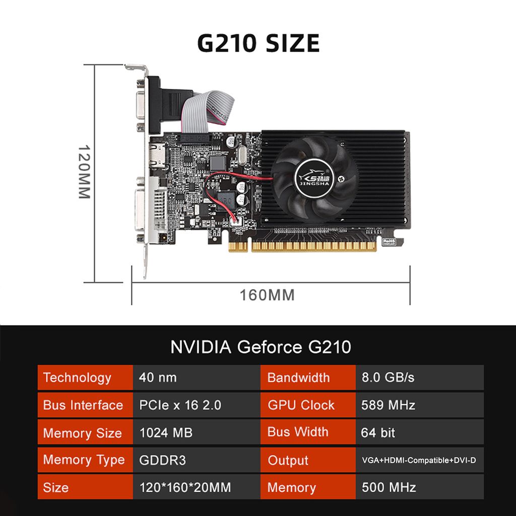 JINGSHA GT210 Grafikkarte 1 GB/DDR3/64bit | Kaufland.de