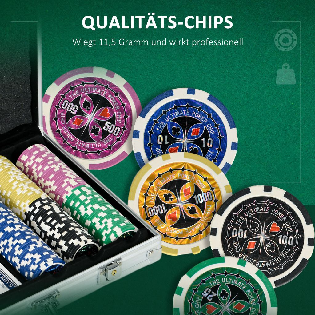SPORTNOW Pokerkoffer Set, 300 Pokerchips 11,5 | Kaufland.de