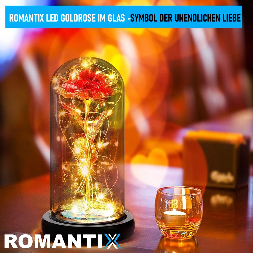 ROMANTIX Ewige Gold Rose im Glas Liebe | Kaufland.de