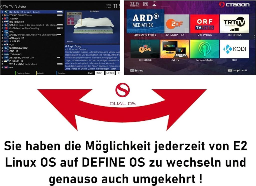 Octagon SF8008 4K HDR UHD H.265 E2 Linux Dual | Kaufland.pl