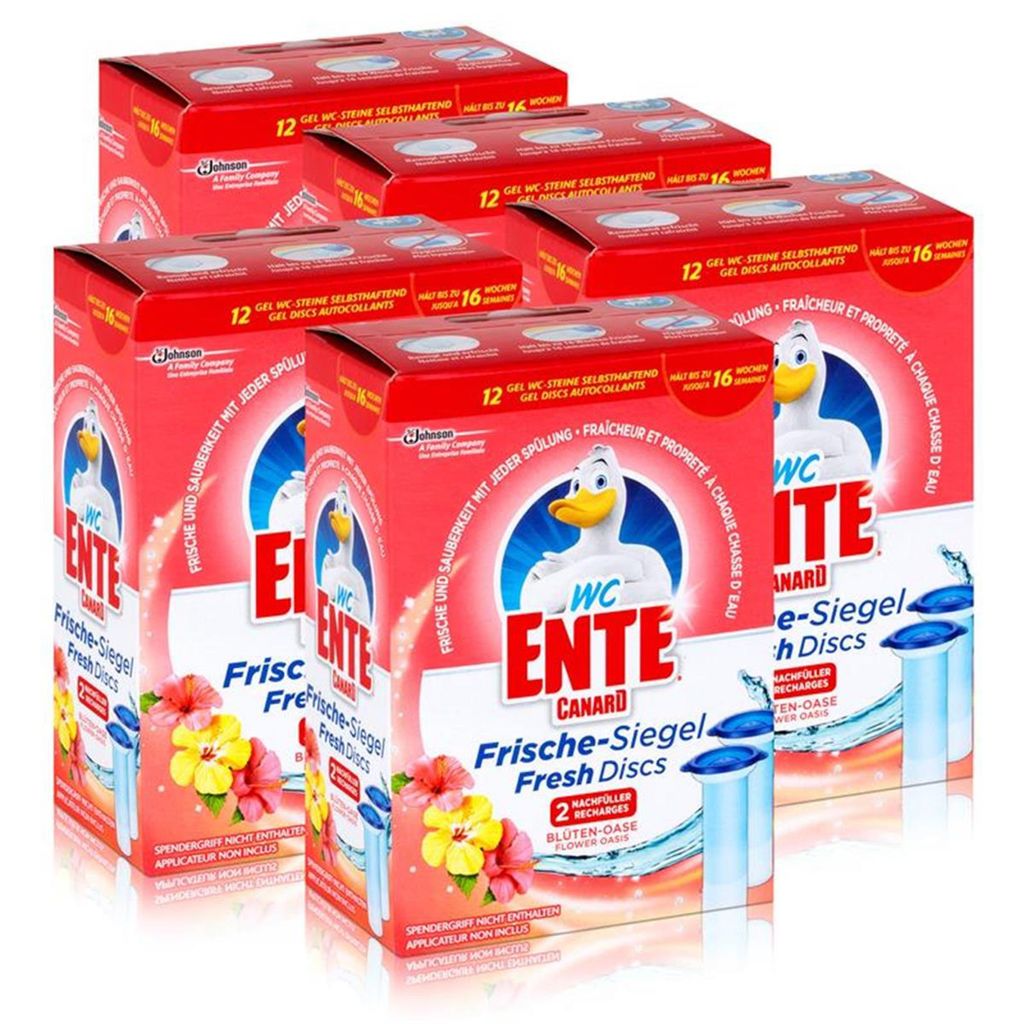 5x WC Ente Frische Siegel Nachfüller Blüten Oase
