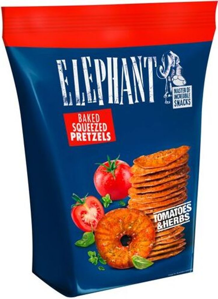 Alka Elephant Squeezed Pretzels Tomatoes Herbs Laugengebäck