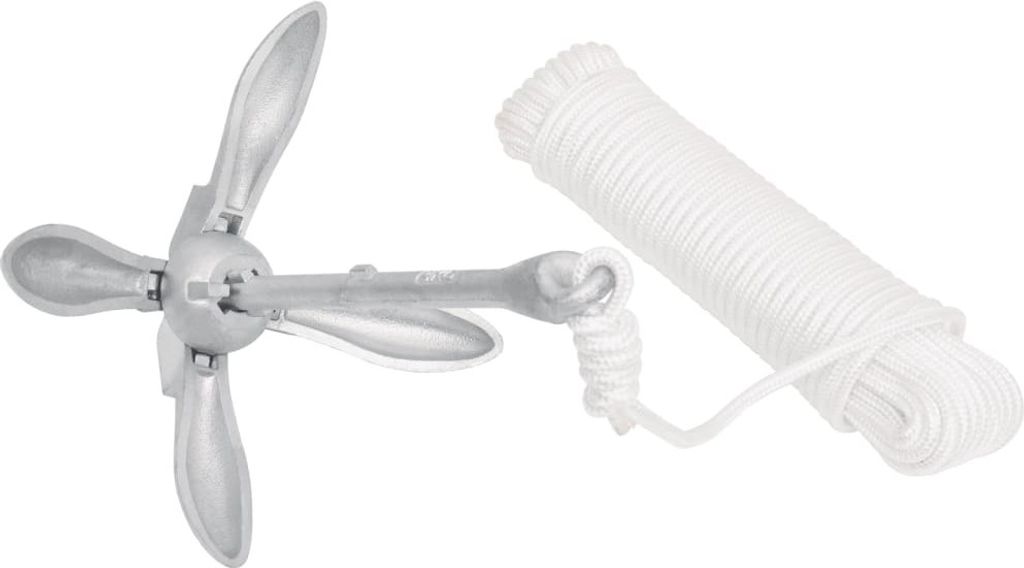 vidaXL Skladacia kotva s lanom Silver 8 kg z | Kaufland.sk