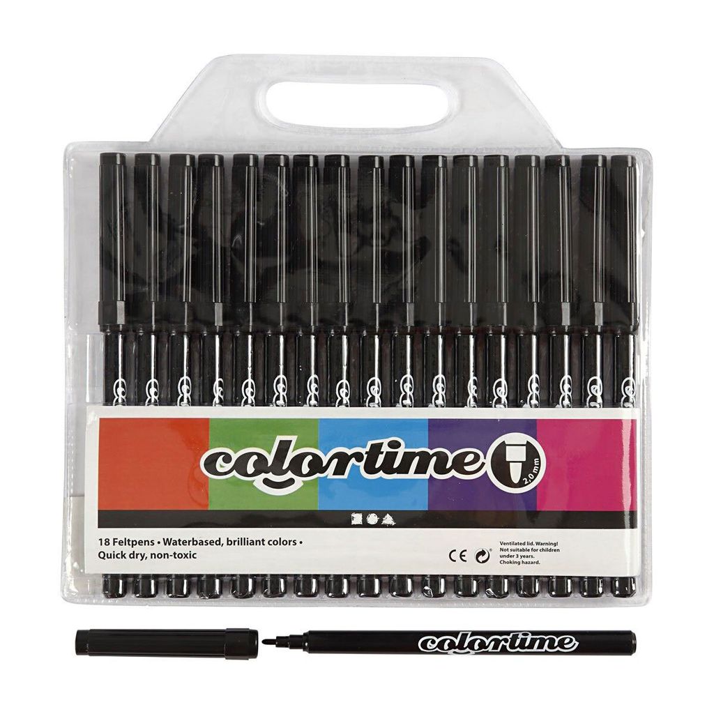 Zwarte Stiften, 18st. Crayons de cire