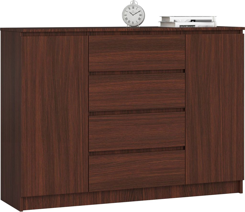 Kommode AKORD K140 Wenge 138 cm 2 Türen 4 Schubladen