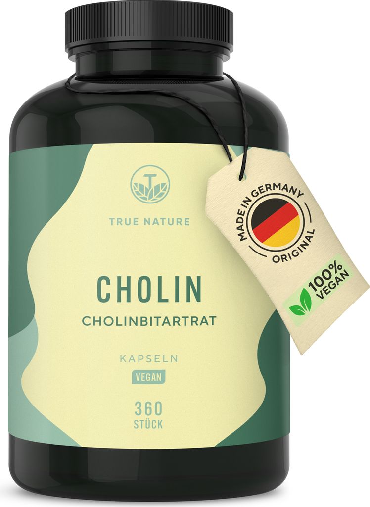 Cholin Kapseln - 360 Kapseln Hochdosiert 375mg - Vegan