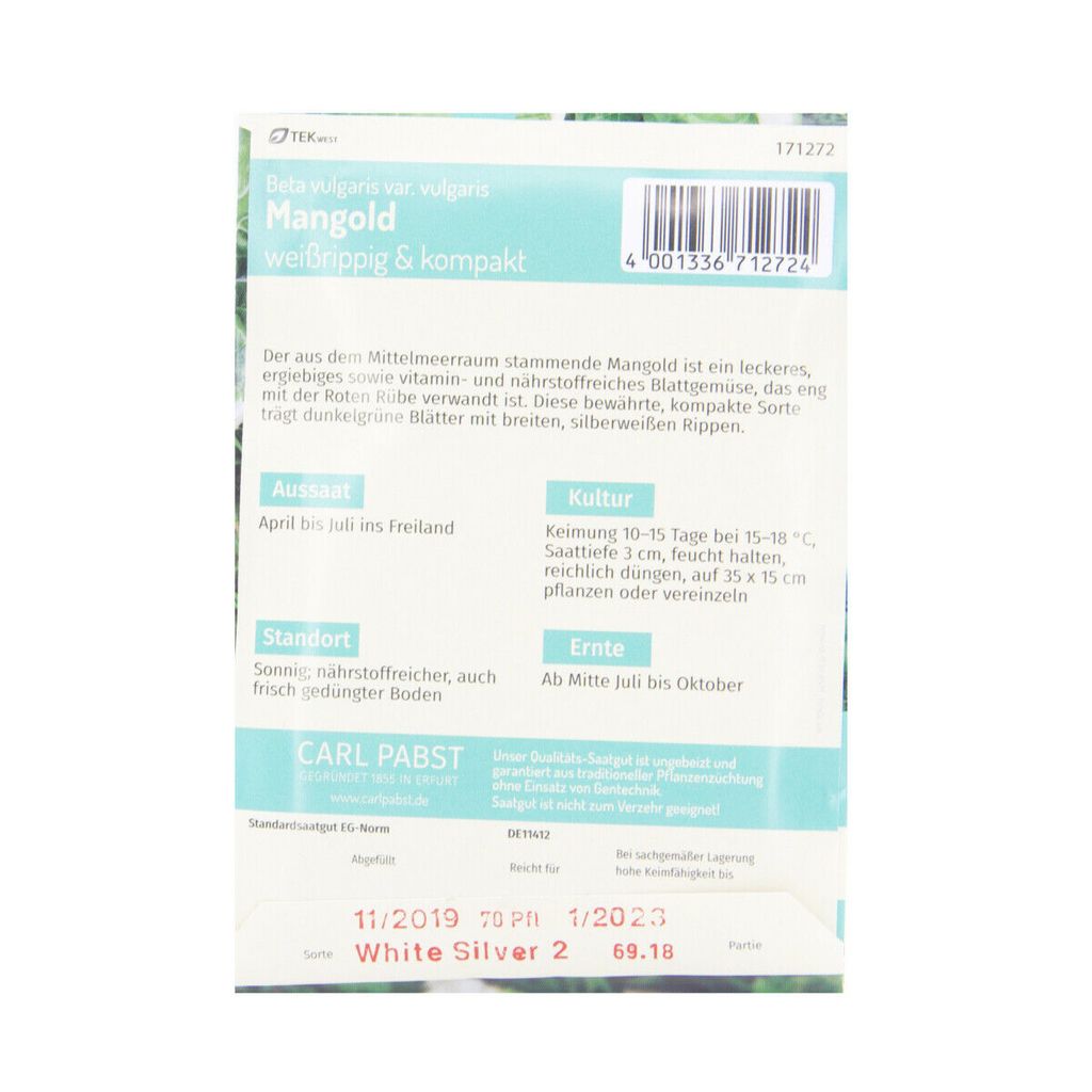Saatgut 70 Pflanzen Mangold "White Silver 2" | Kaufland.de