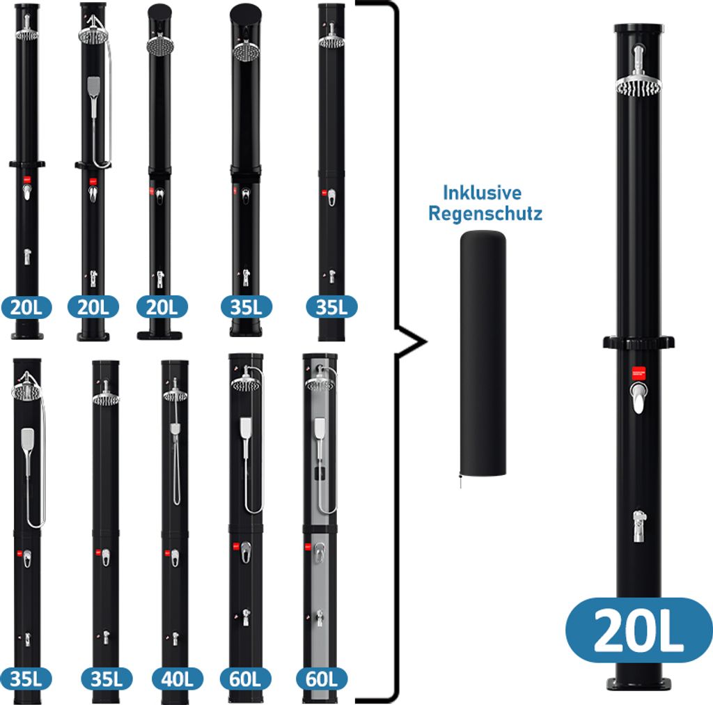 Jayseuw solárna sprcha 20-60 l - do 60 °C - s | Kaufland.sk