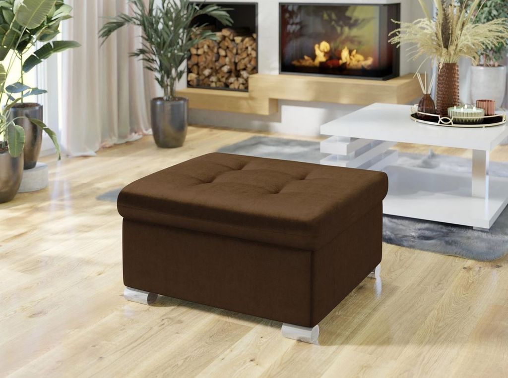 Taburetka do obýváku NELLI 1 - hnědá 4 | Kaufland.cz