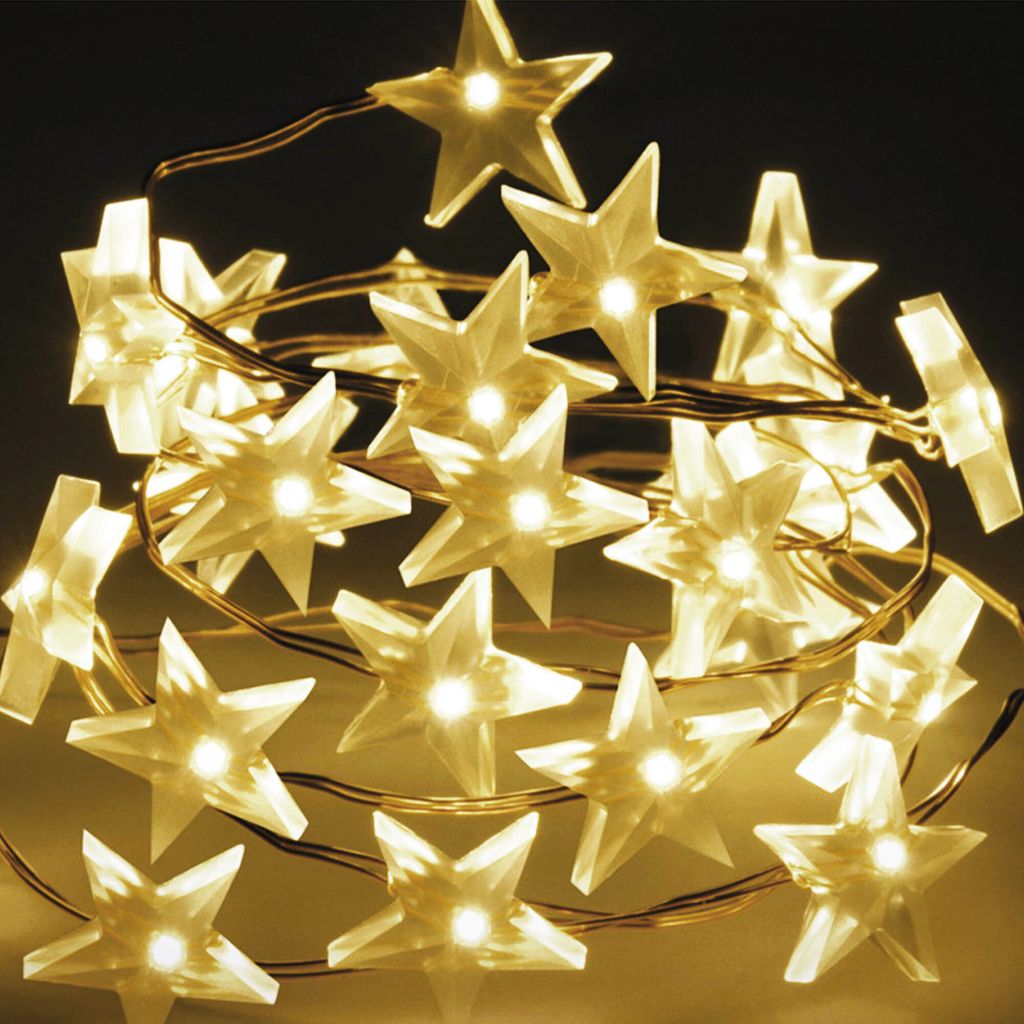 Hviezdicové Drôtené Svietidlá 40 Led Teplá Biela