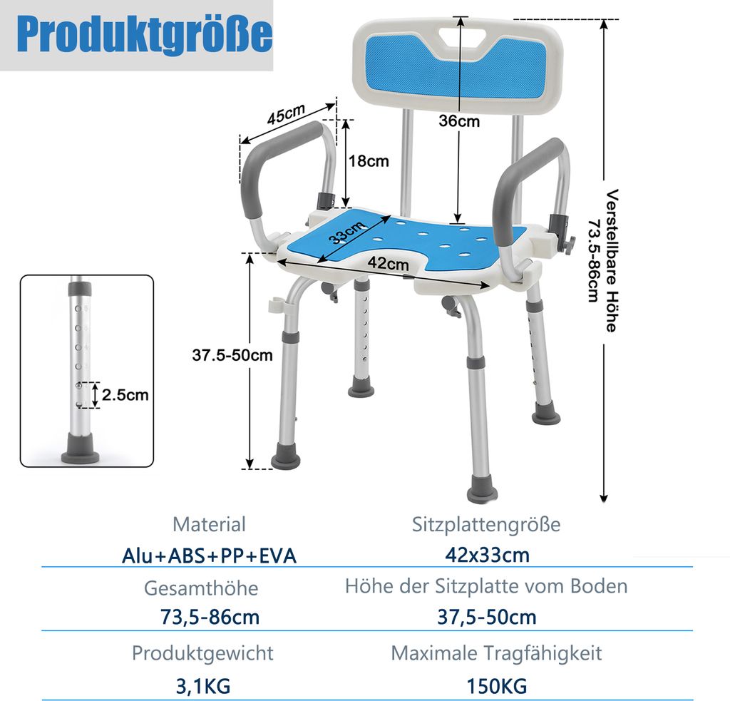 UISEBRT Sprchová stolička s odnímateľným | Kaufland.sk