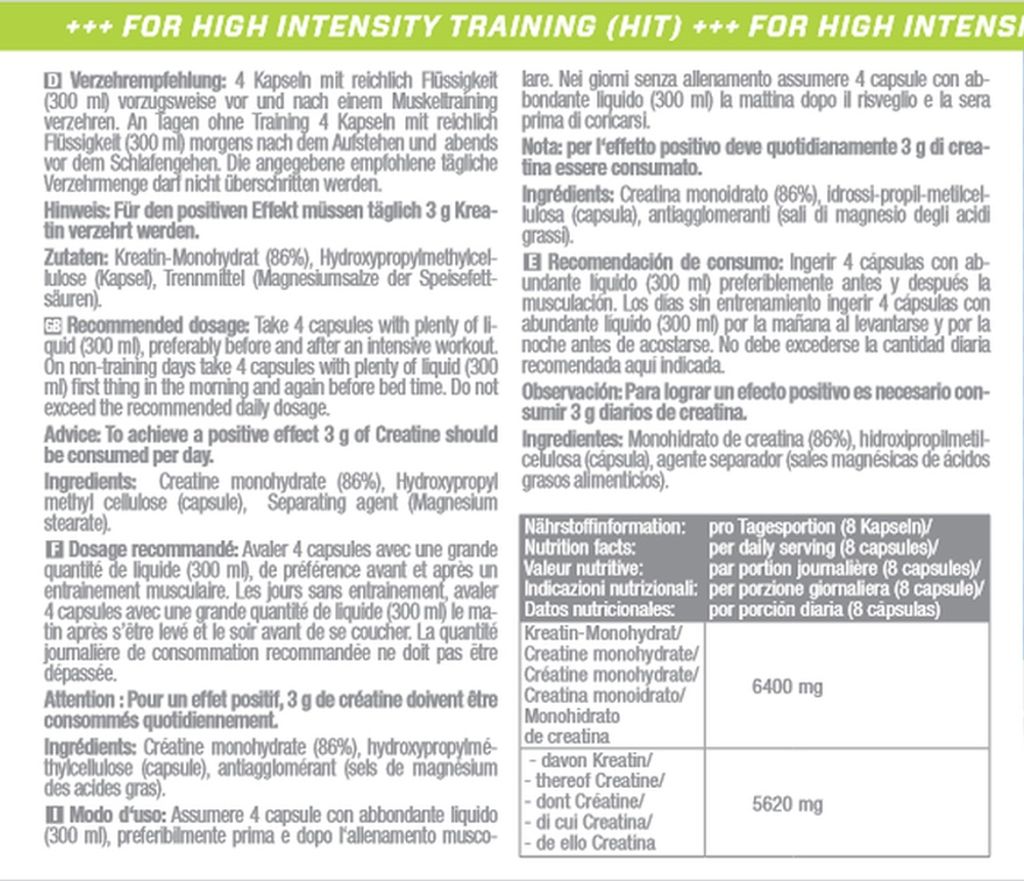 Body Attack 100 % Pure Creatine - 600 Kapseln | Kaufland.de