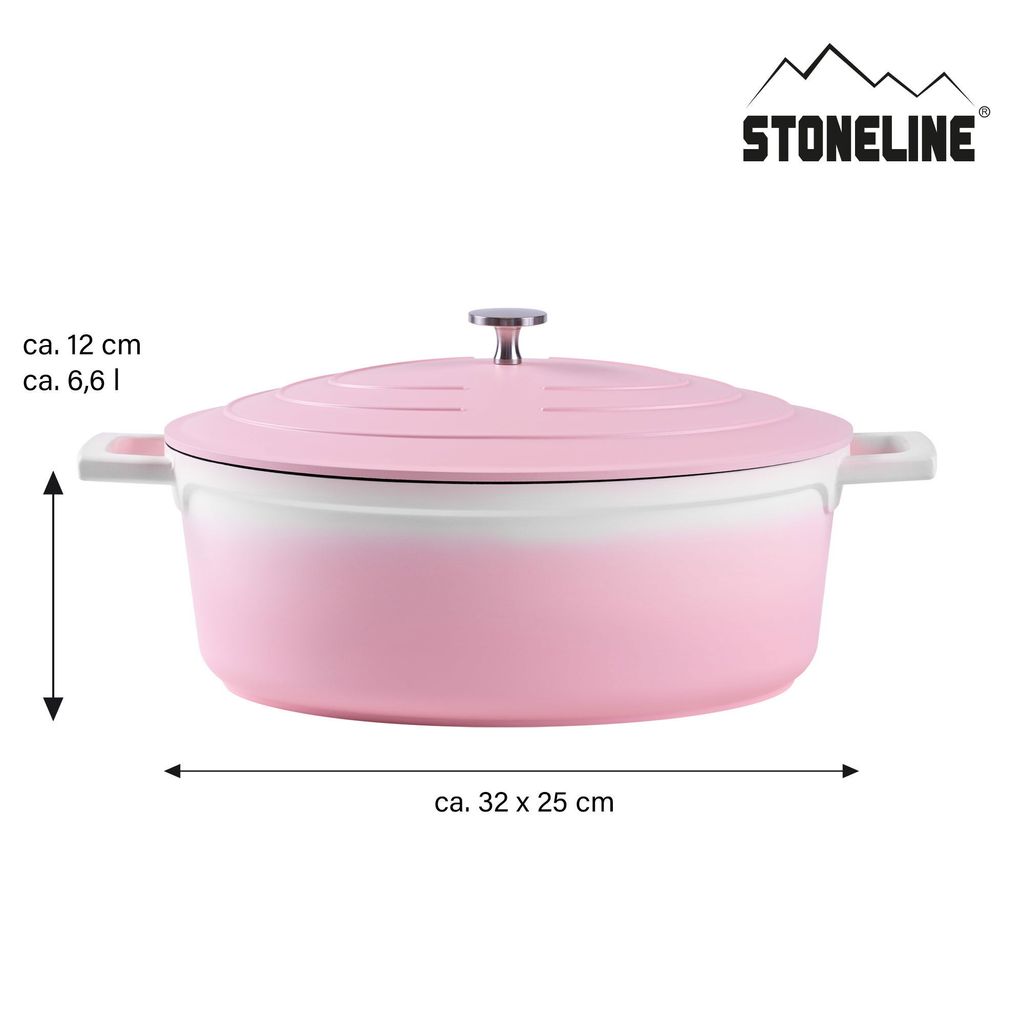 STONELINE® Cocotte Bräter Oval 32x25 cm Rosa | Kaufland.de