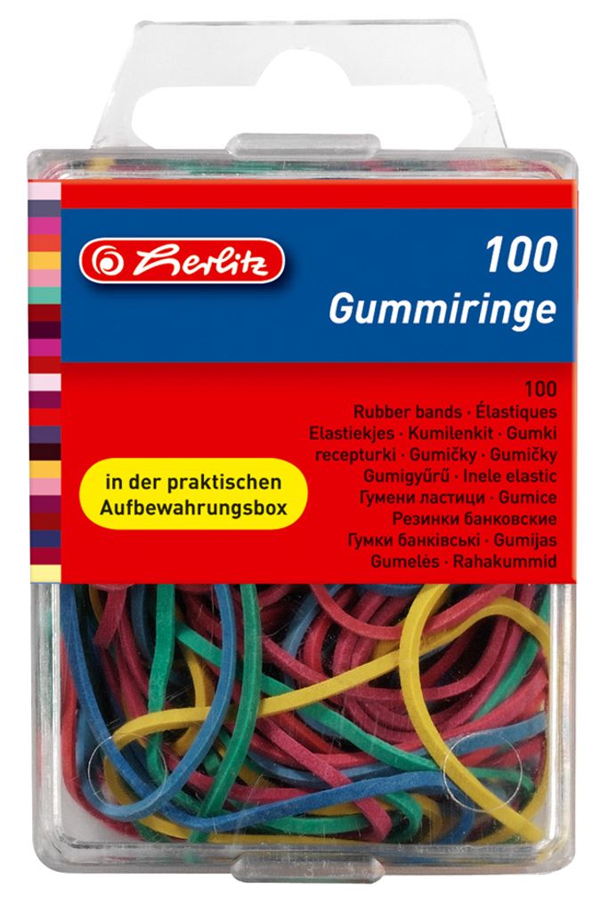 Herlitz Gummiring 100er Box 20-70mm Durchmesser Gumičky
