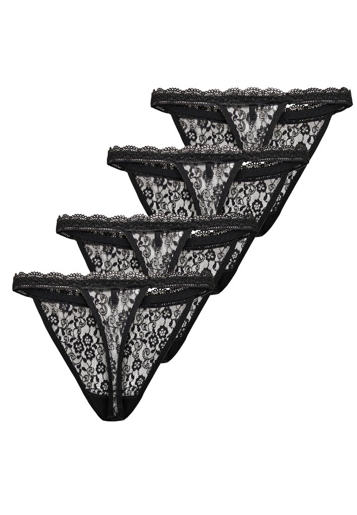 ONLY Damen Spitzen Slips 4-er Pack String | Kaufland.de