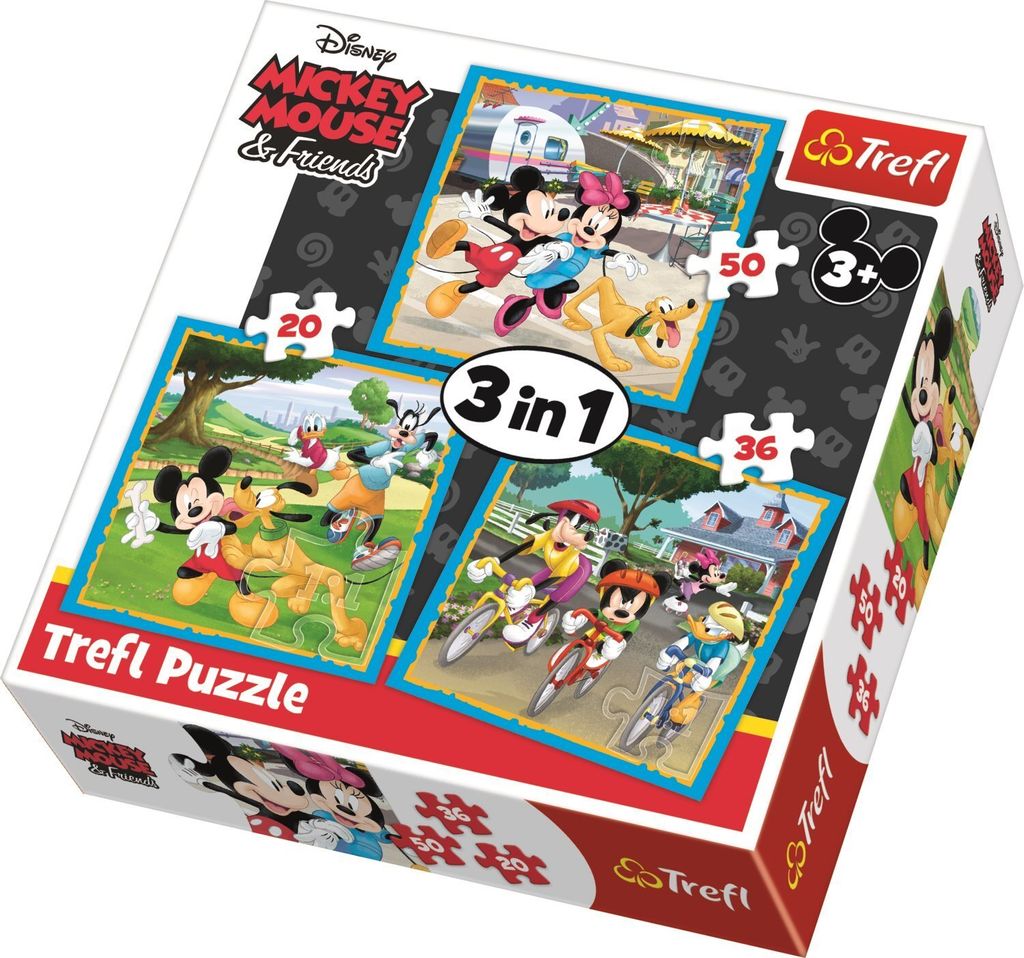 TREFL Puzzle Mickey Mouse a přátelé 3v1 | Kaufland.cz