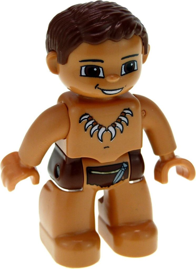 1x Lego Duplo Figur Mann haut braun Steinzeit Mensch