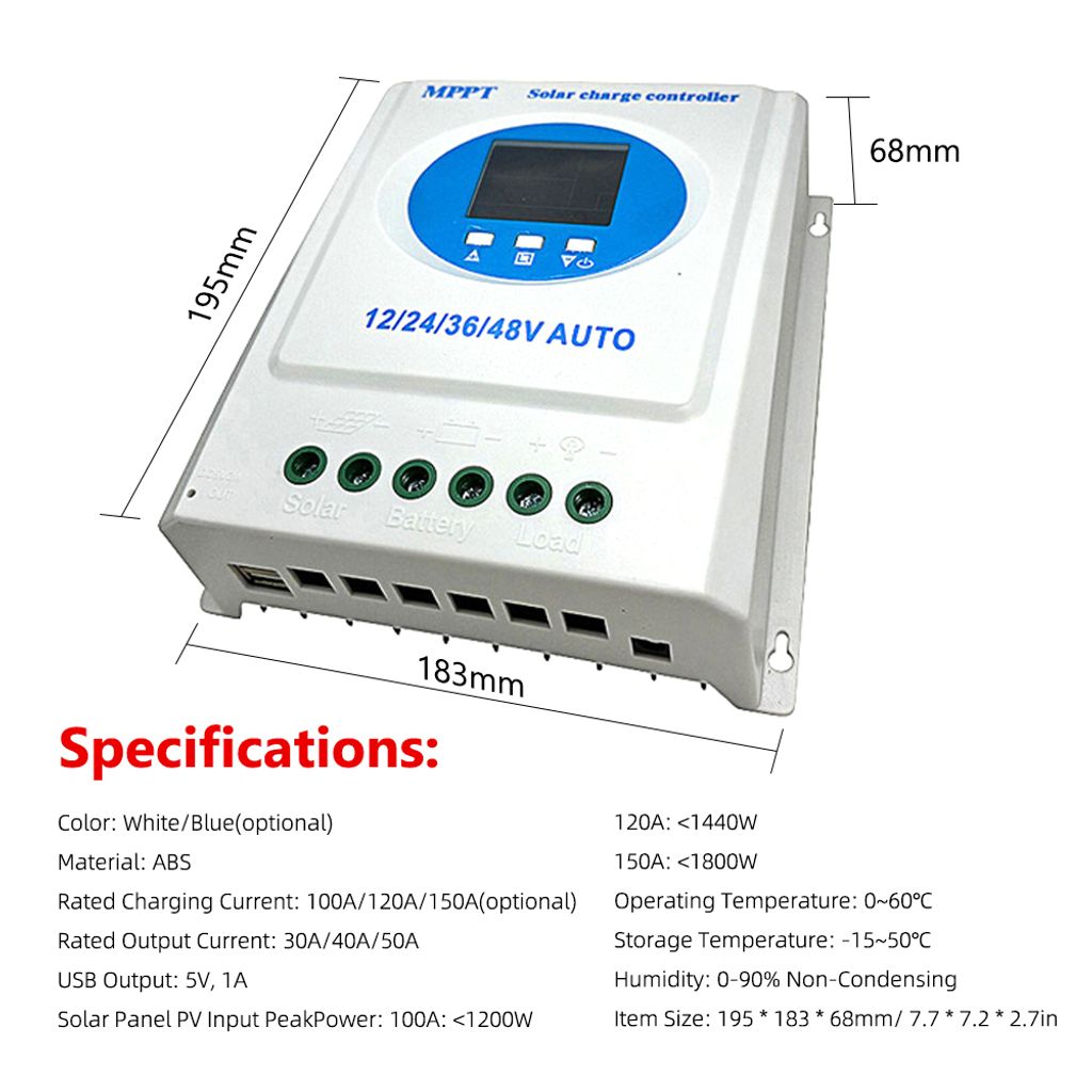150A MPPT regulátor solárního nabíjení 12V | Kaufland.cz
