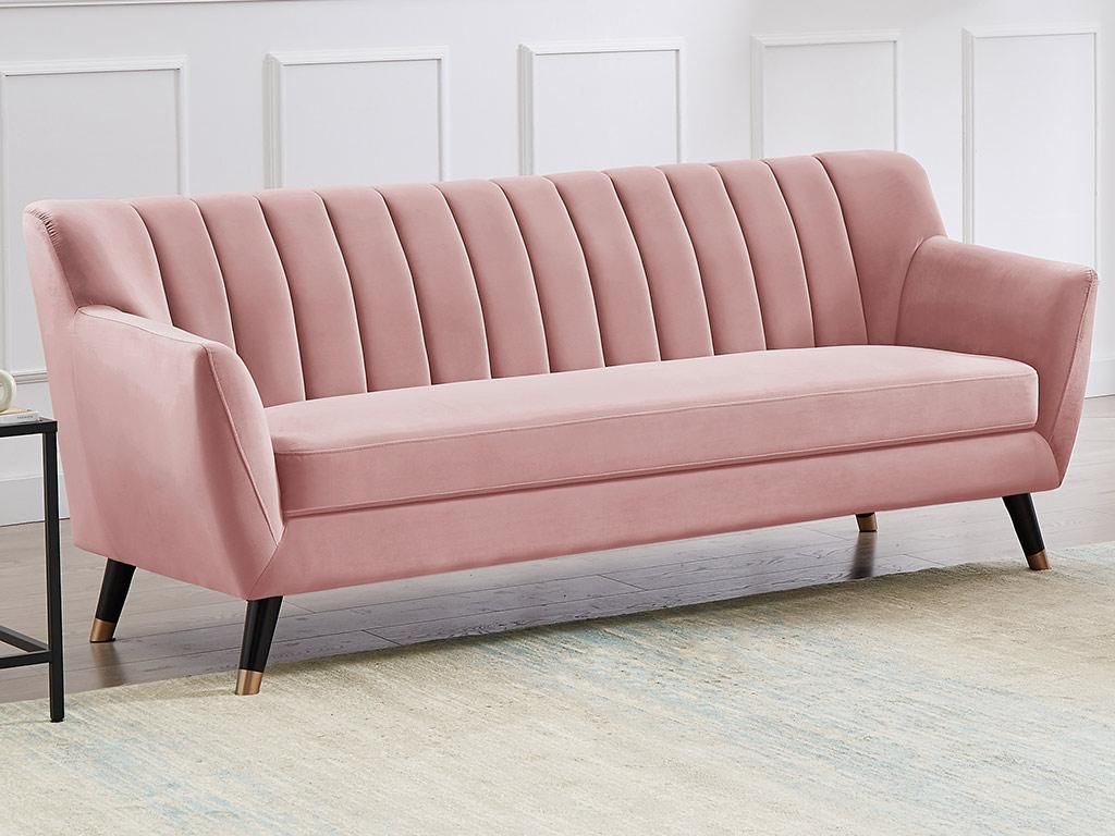 Couchgarnitur 3+2+1 - Samt - Rosa - ALMARA | Kaufland.de